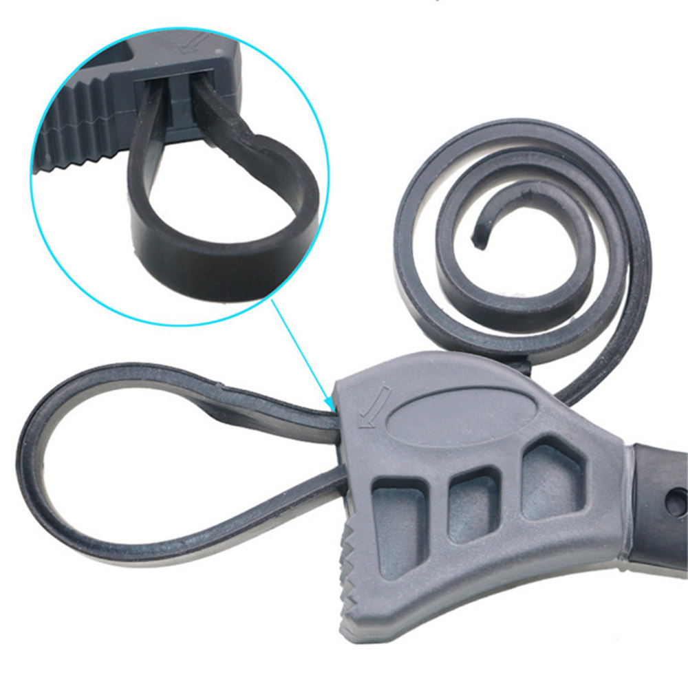 Adjustable Multi-function Rubber Strap Wrench Tools Black