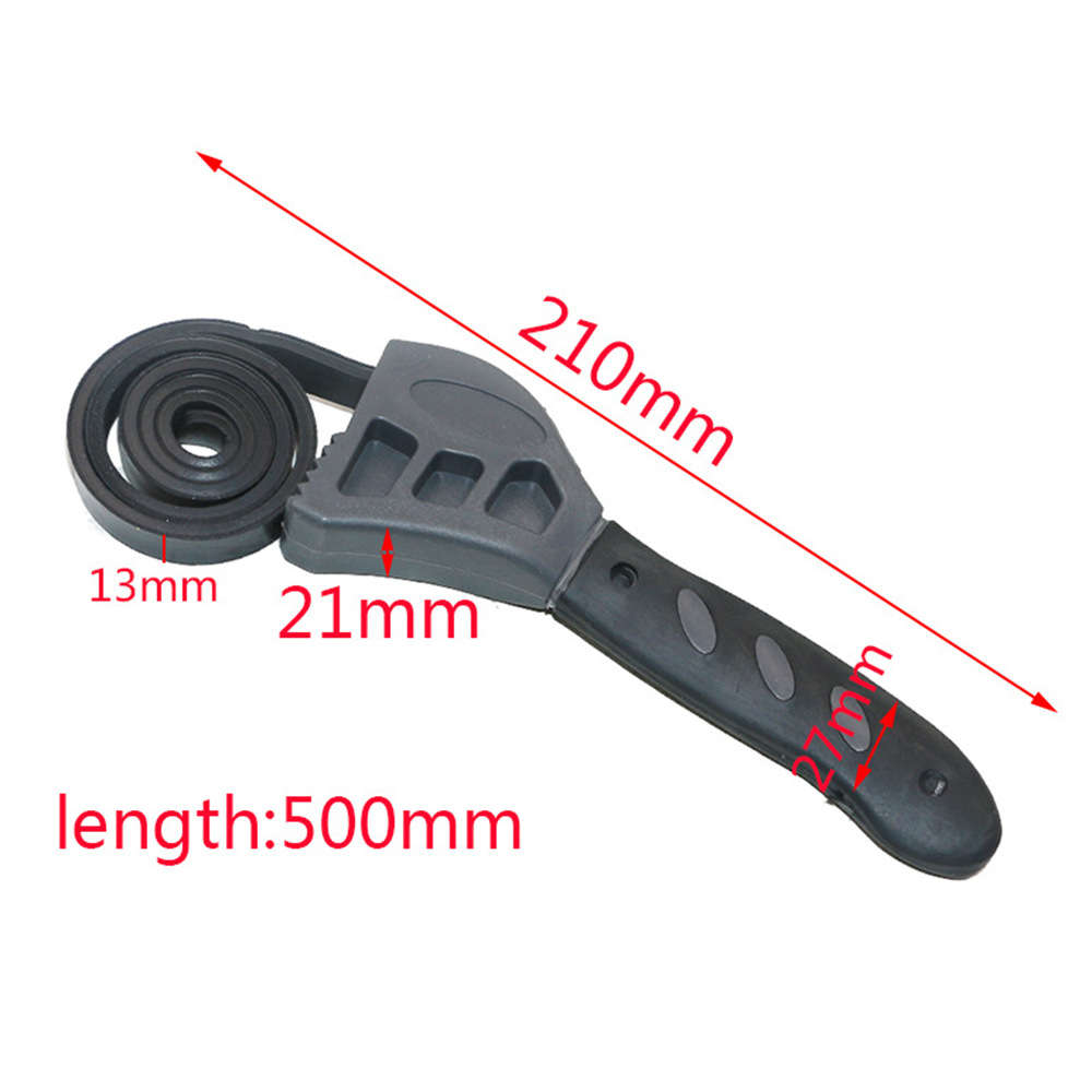 Adjustable Multi-function Rubber Strap Wrench Tools Black