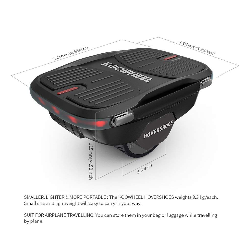 1 Pair Koowheel Hovershoes 250W Dual Motor Self-Balancing Scooter