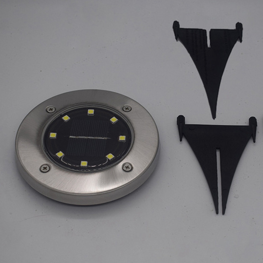 8 LED Solar Powered Ground Light Black