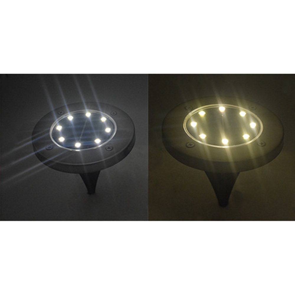 8 LED Solar Powered Ground Light Black