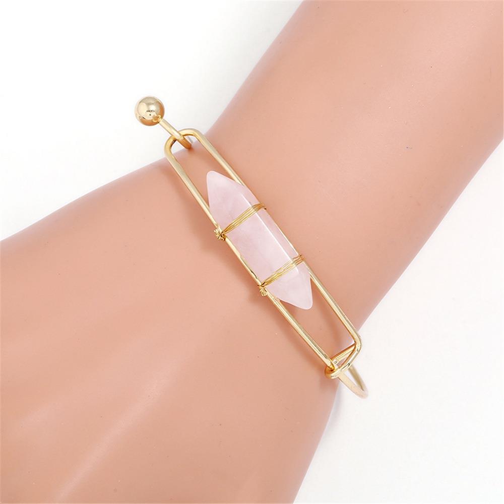 Natural Geometry Stone Shape Bracelet Pink