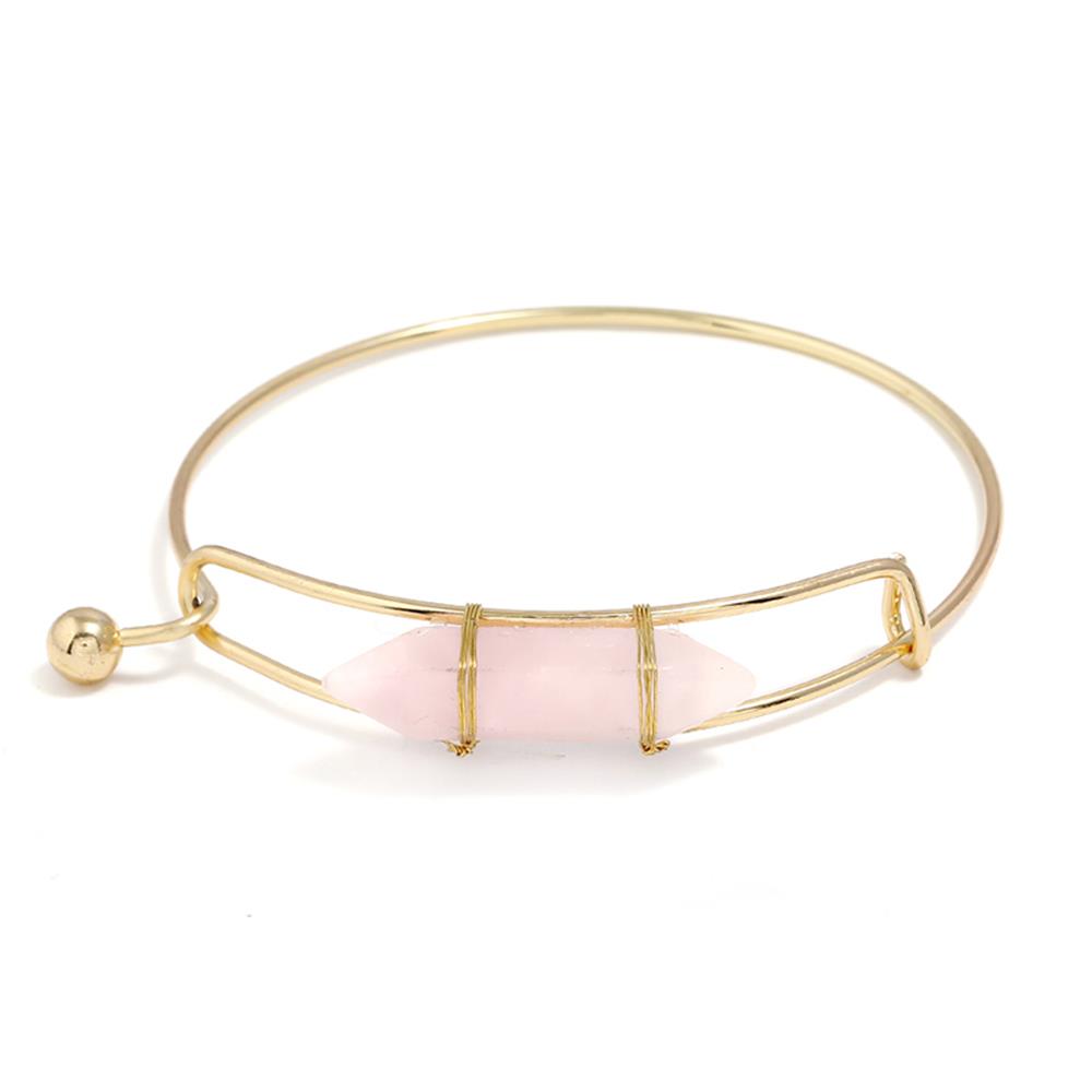 Natural Geometry Stone Shape Bracelet Pink
