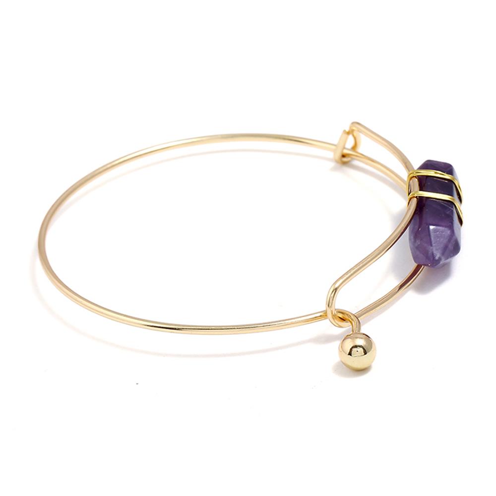 Natural Geometry Stone Shape Bracelet Purple