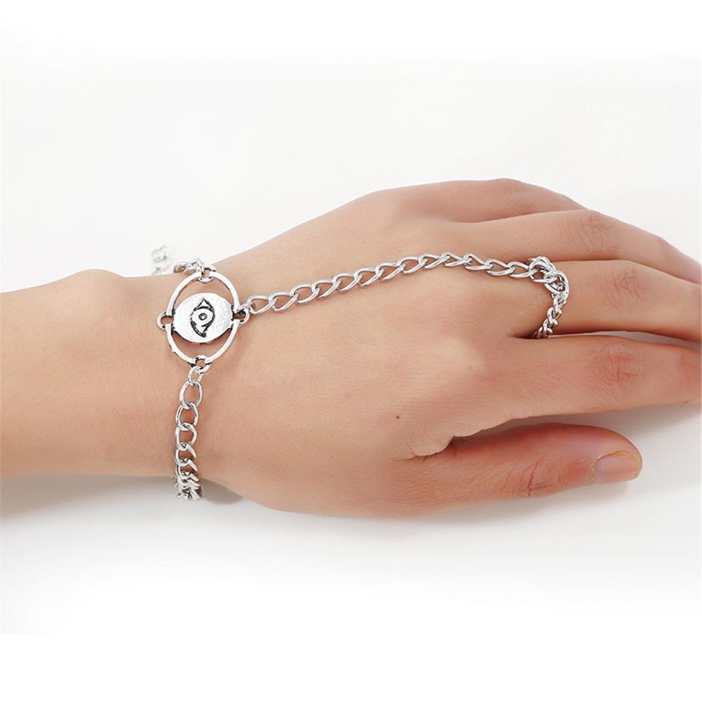 Eye Shape Bracelet for Women Pendant Silver