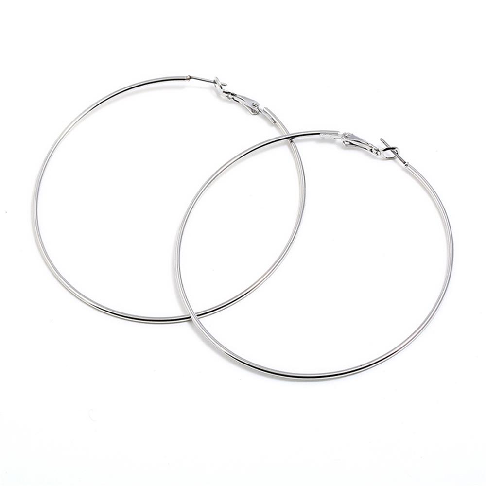 Hoop Round Shape Earrings for Women Jewelry Silver