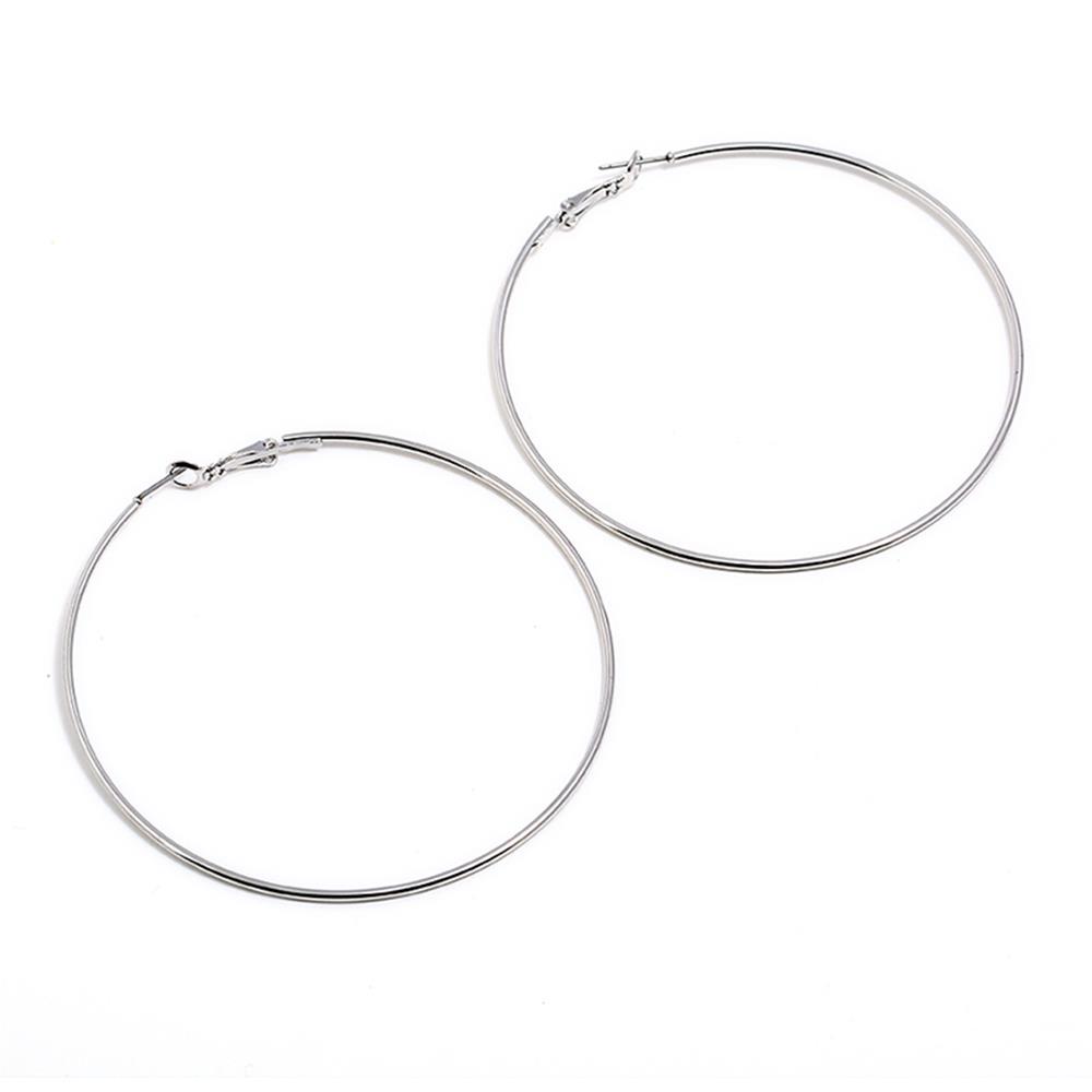 Hoop Round Shape Earrings for Women Jewelry Silver