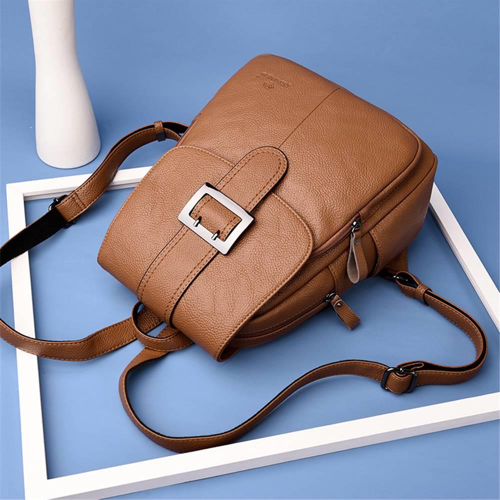 Women's PU Leather Backpack Black