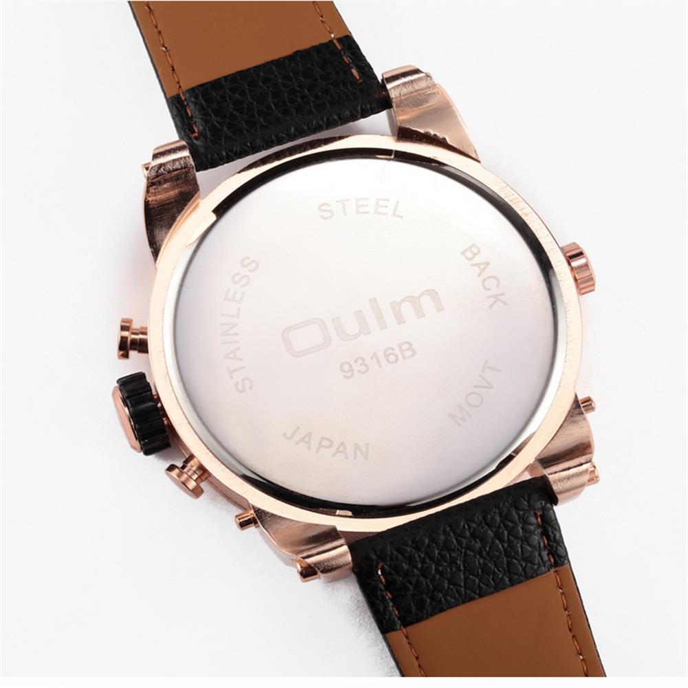 Men's Large Dial Functional Watch Black