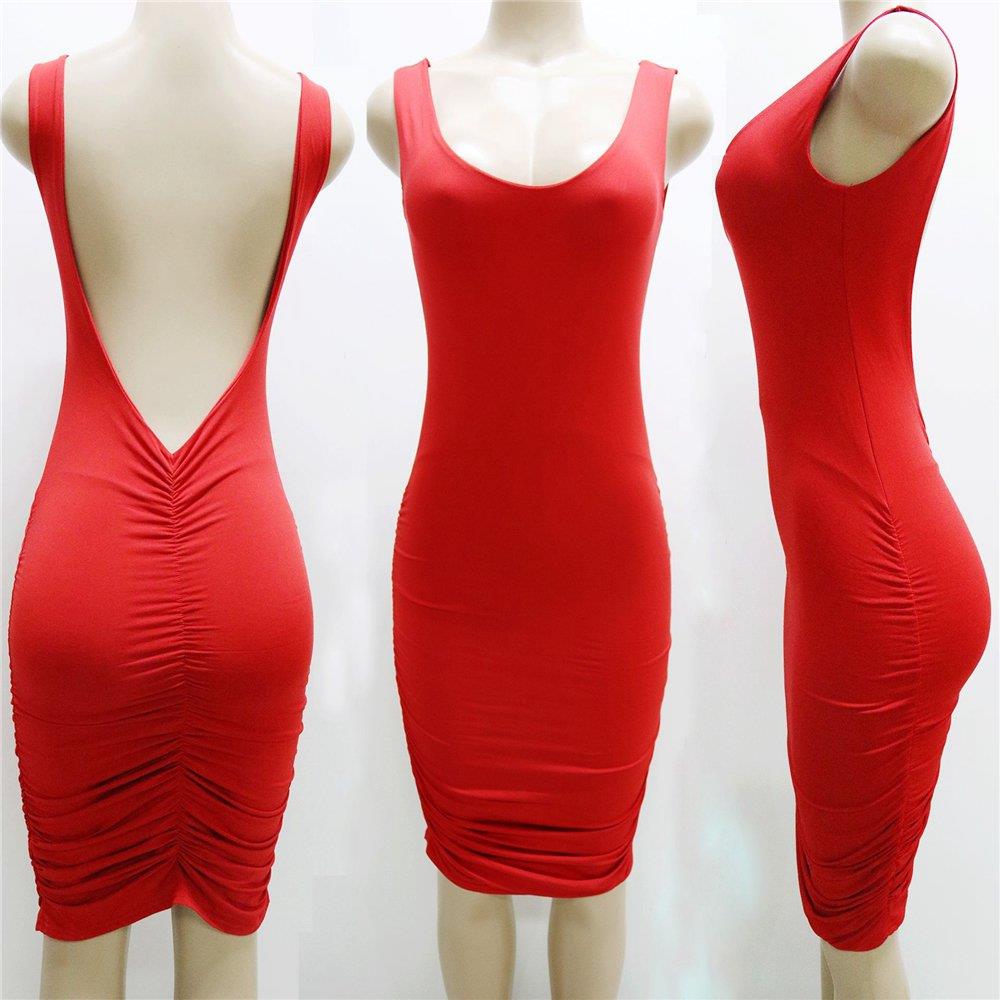 Sexy Women Bodycon Party Clubwear Cocktail Evening Dress Red