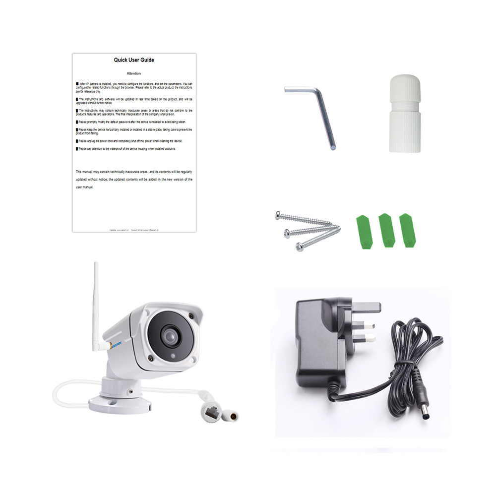 ESCAM PVR001 720P Wifi IP Camera White UK Plug