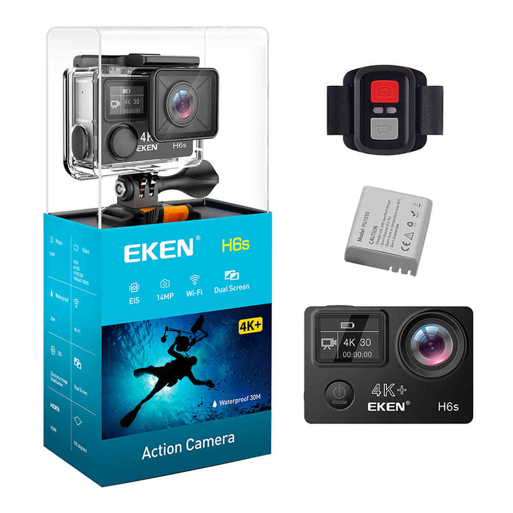 Original EKEN H6s Sports Action Camera EIS Anti-shake Black