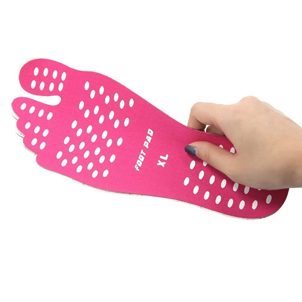 1 Pair Nakefit Beach Insole Portable Foot Stickers Pink