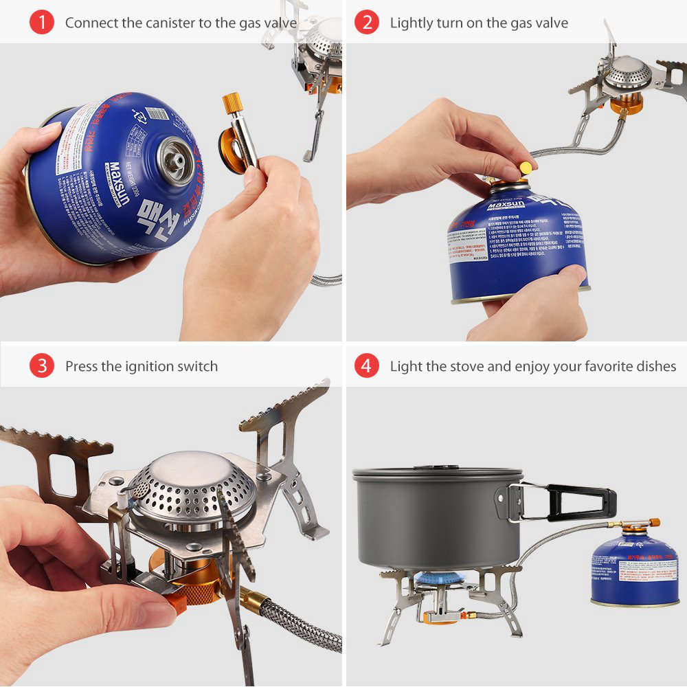 Outdoor Camping Portable Split Gas Stove Silver