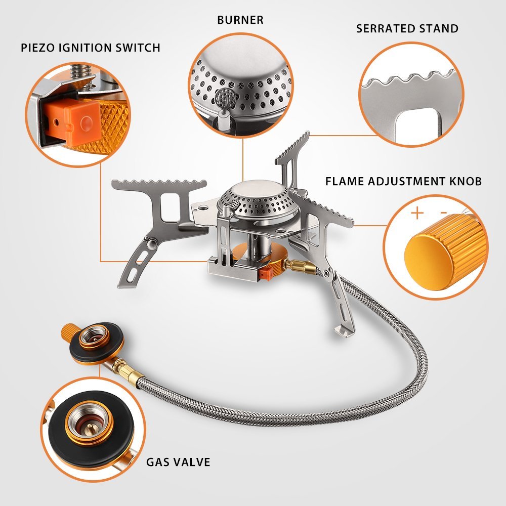 Outdoor Camping Portable Split Gas Stove Silver