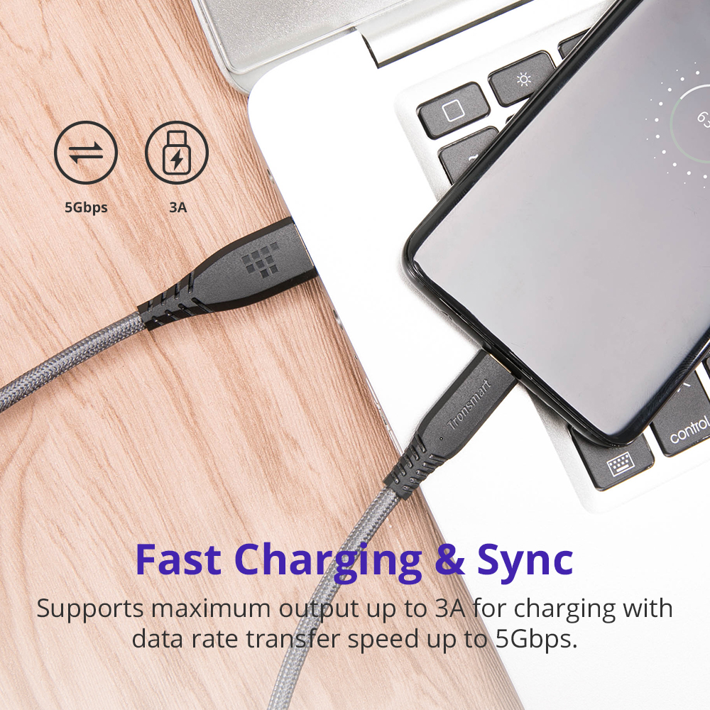 Tronsmart TAC03 3ft and 6ft USB Type C Cable USB C to USB 3.0 Cable