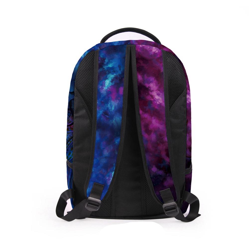 3D Creative Printed Galaxy Stars Lion Pattern Backpack Purple