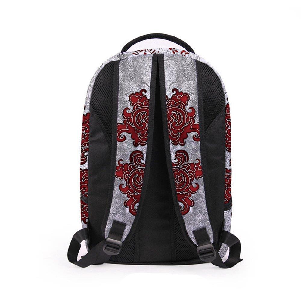 3D Creative Printed Graffiti Red Skull Pattern Backpack Red