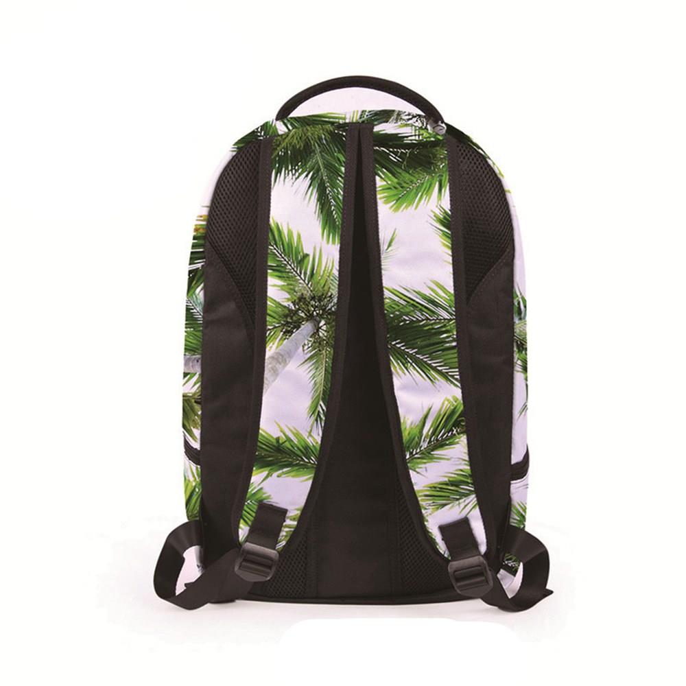 3D Printed Coconut Tree Pattern Backpack White