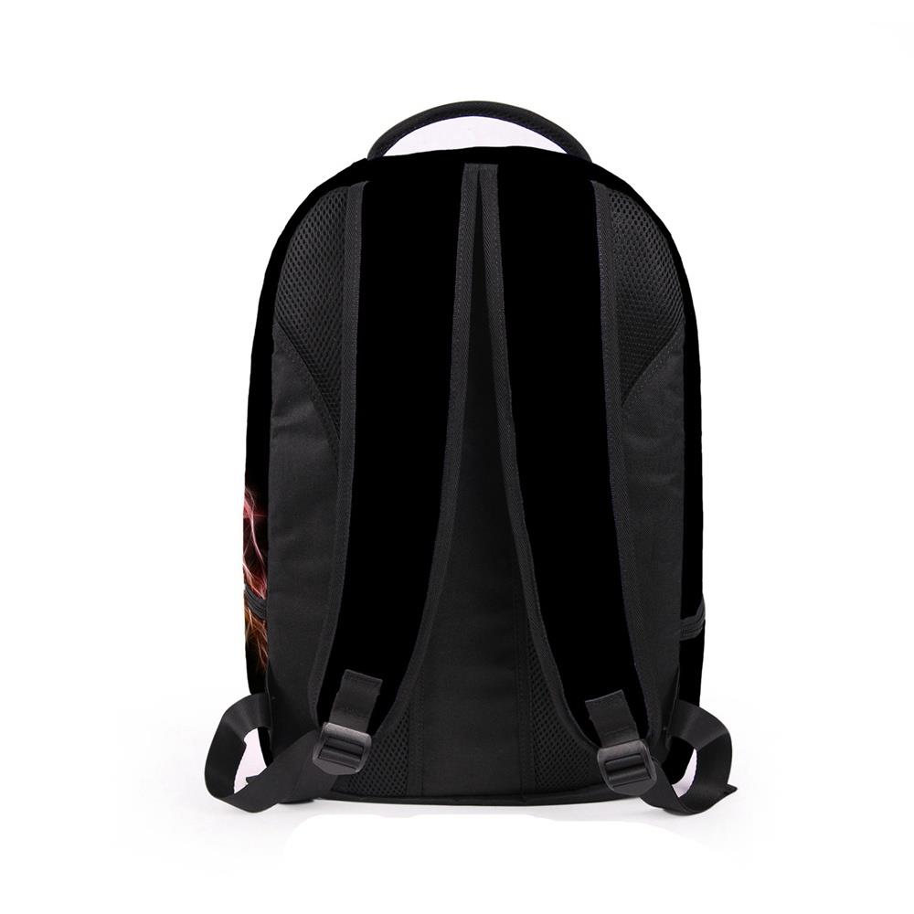 3D Printed Colored Lion Pattern Backpack Black