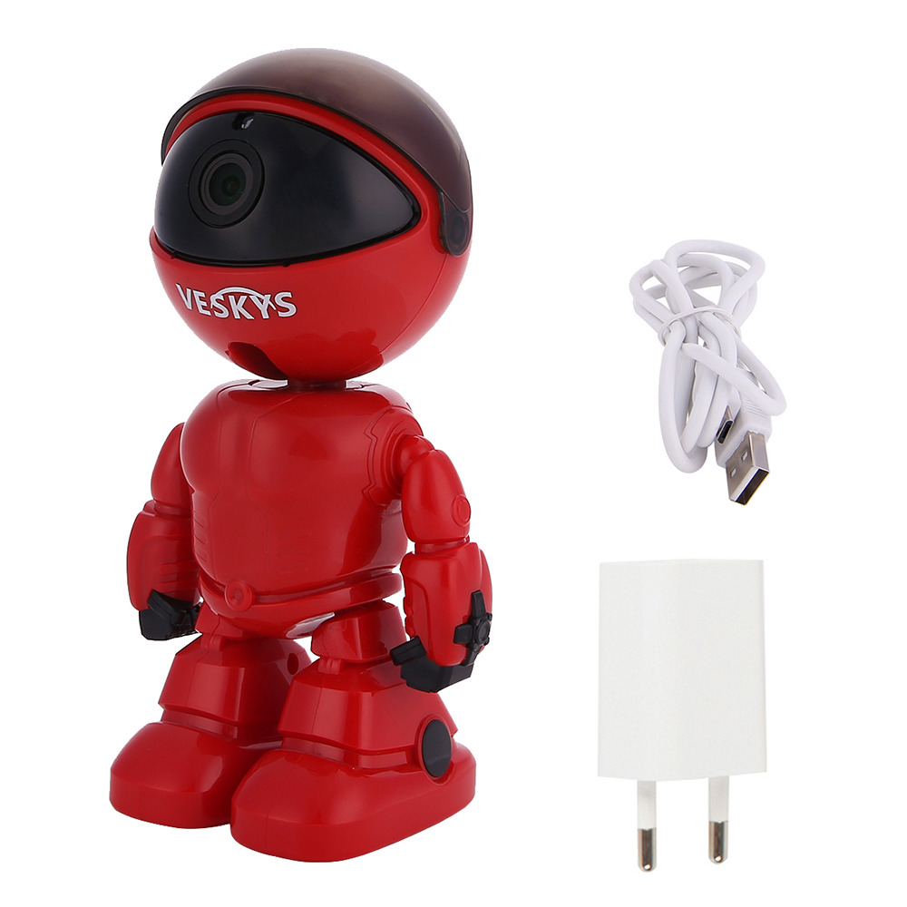VESKYS N14 1080P WiFi IP Robot Camera Red EU Plug