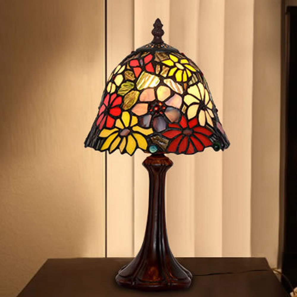 FUMAT 8" Tiffany Style Flower Table Lamp