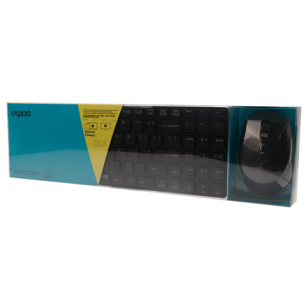 Rapoo 9300M 2.4G Wireless Optical Keyboard Mouse Kit Black