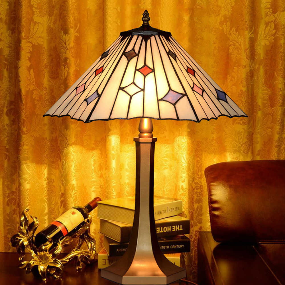 FUMAT Tiffany Style Elegant Floral Table Lamp