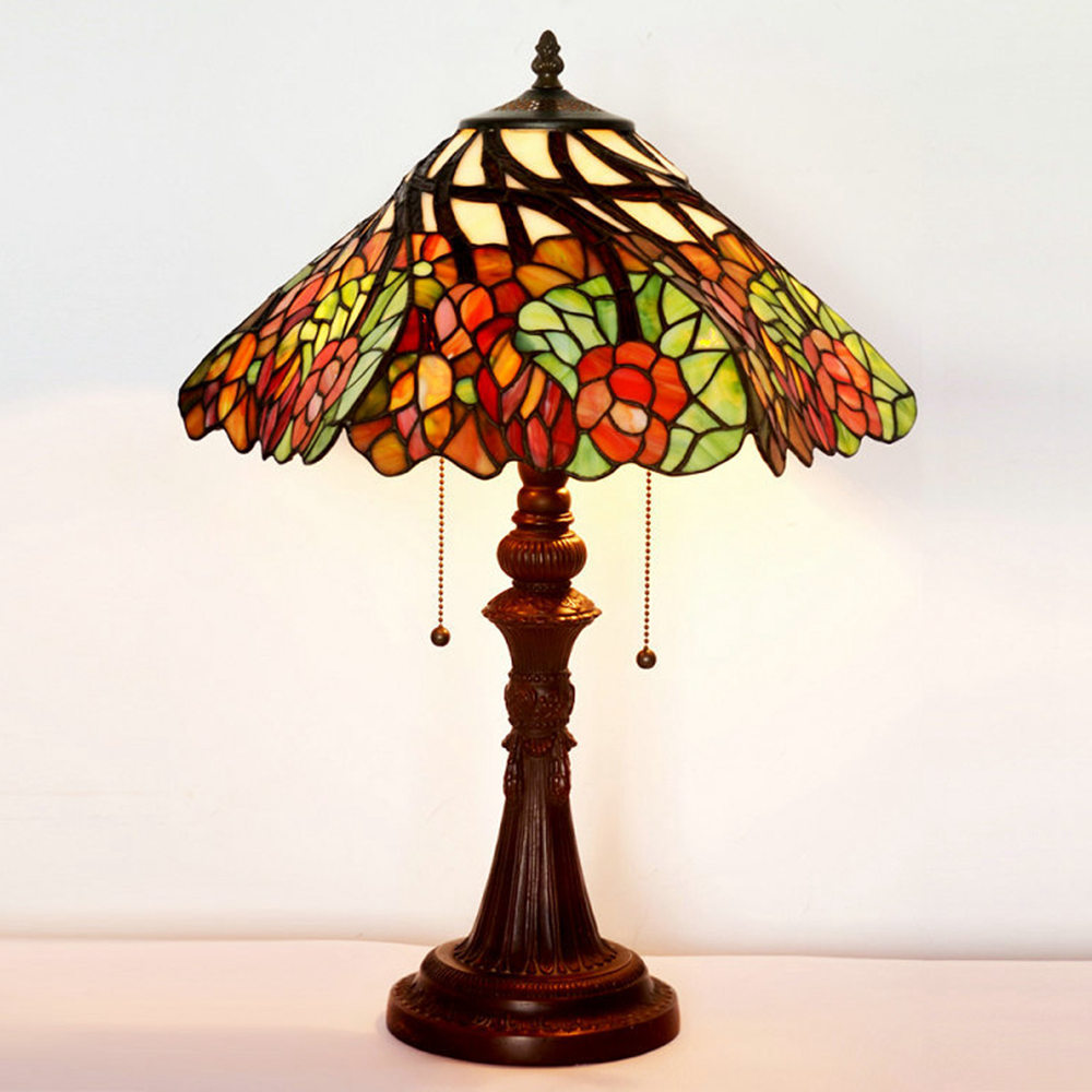 FUMAT Tiffany Style Lucky Floral Table Lamp