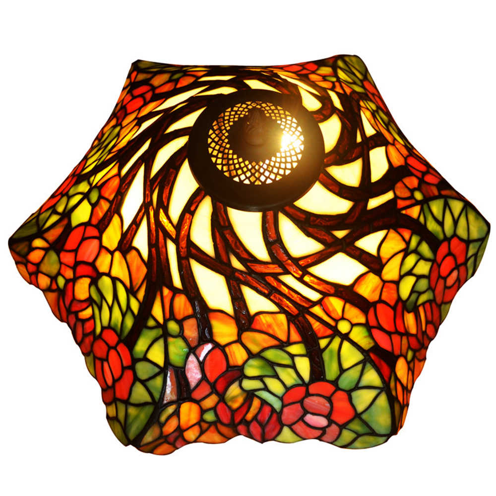 FUMAT Tiffany Style Lucky Floral Table Lamp