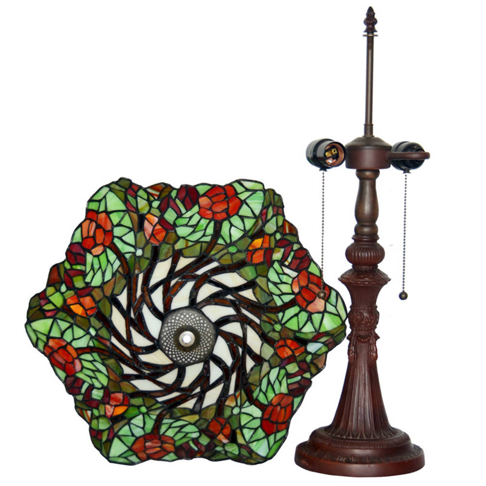 FUMAT Tiffany Style Lucky Floral Table Lamp