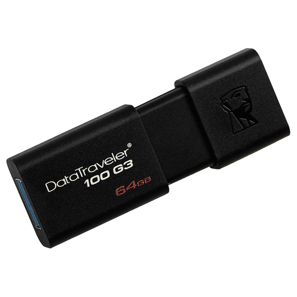 Kingston DT100G3 Digital 64GB USB 3.0 Flash Drive Black