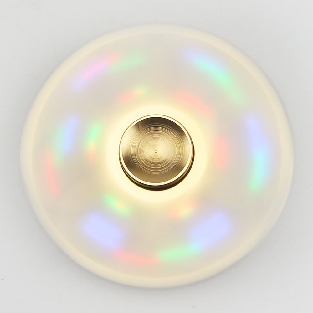 Fidget Hand Spinner 3 Modes Adjustable LED Lights Gold