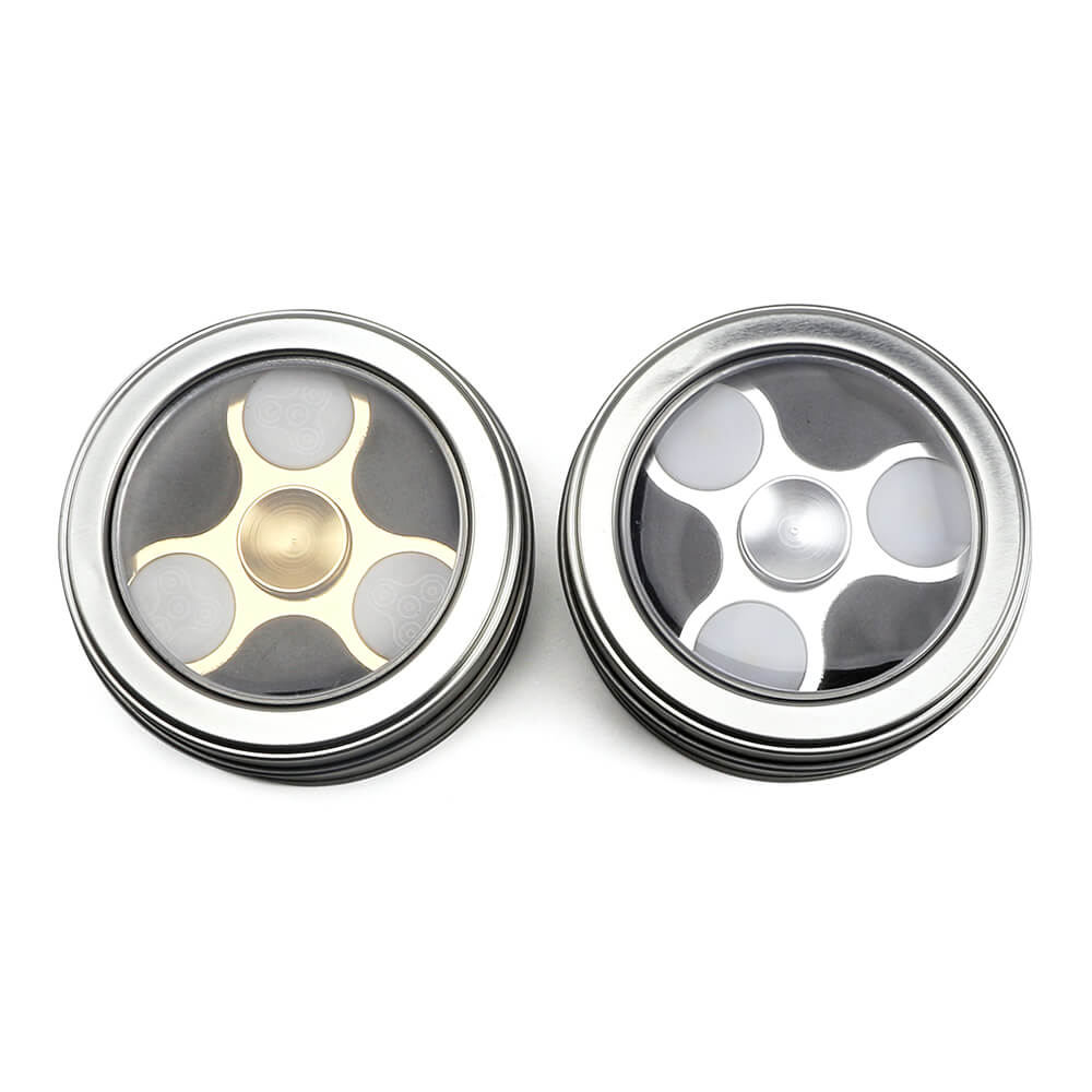 Fidget Hand Spinner 3 Modes Adjustable LED Lights Gold