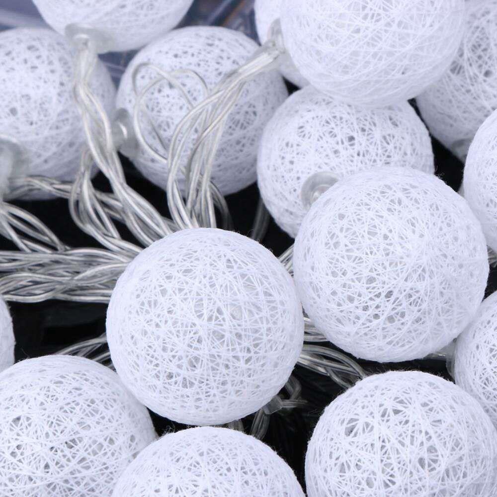 10PCS Fabric LED Bulb String Lights Warm White
