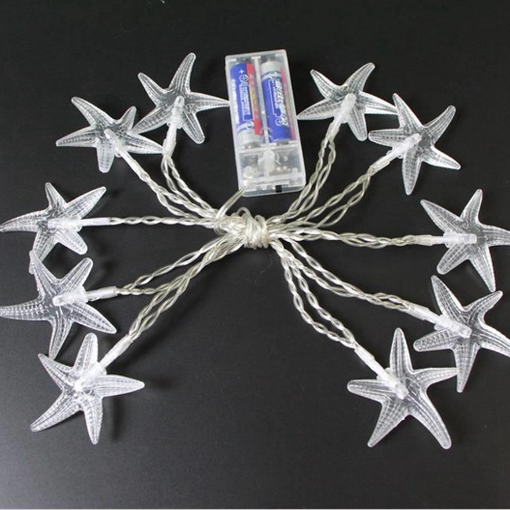 10PCS Starfish LED Battery LED String Lights Warm White