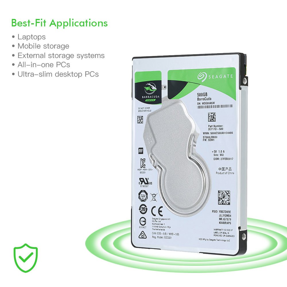 Seagate ST500LM030 500GB Notebook Internal Hard Disk Drive Silver