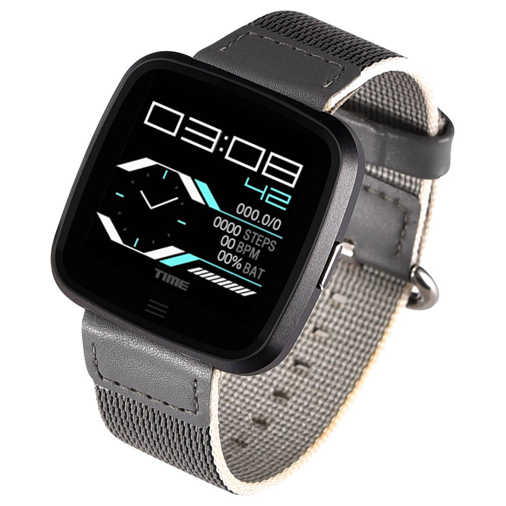 NO.1 G12 Smart Watch 1.3 Inch TFT Screen Black Case Nylon Strap