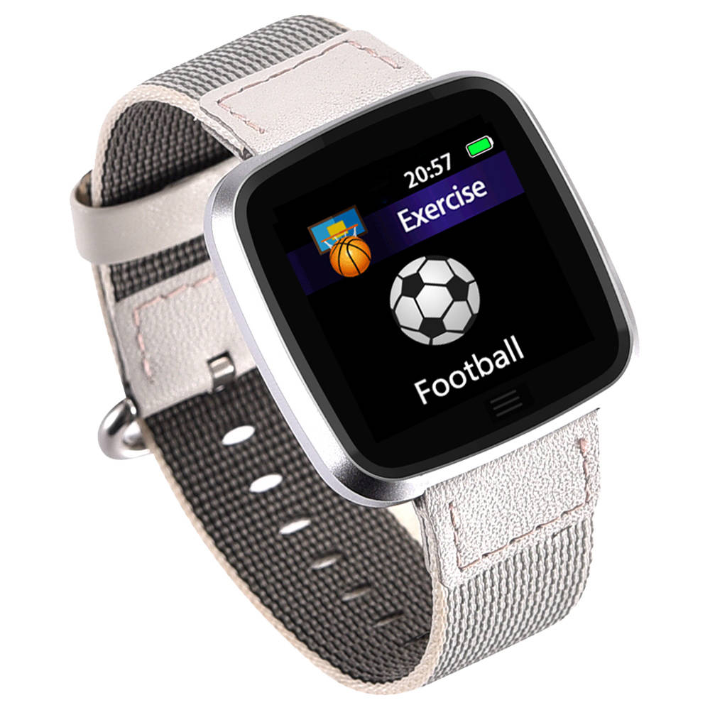 NO.1 G12 Smart Watch 1.3 Inch TFT Screen Silver Case Nylon Strap