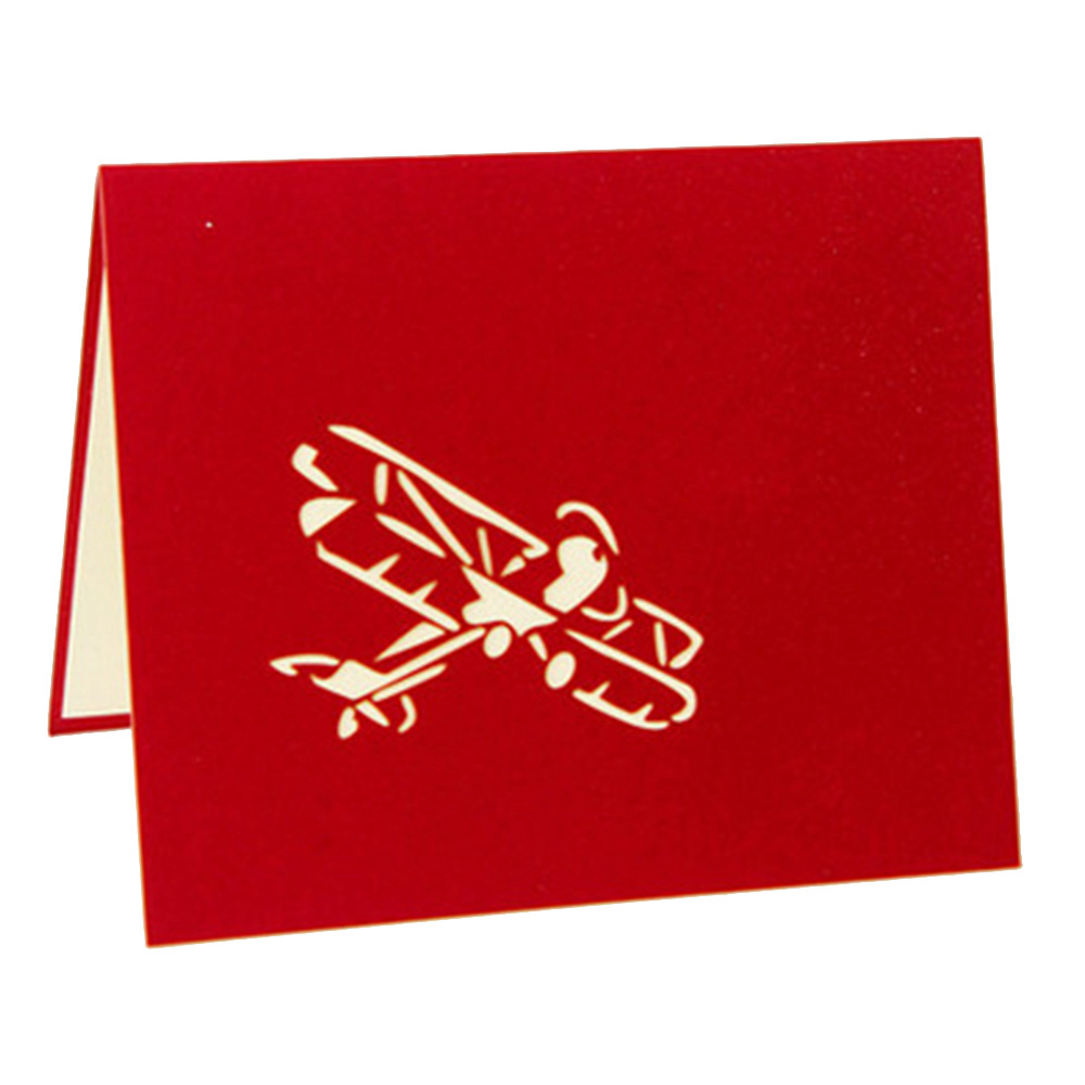 3D Pop-up Gift Card Red Aircraft Pop Up Card