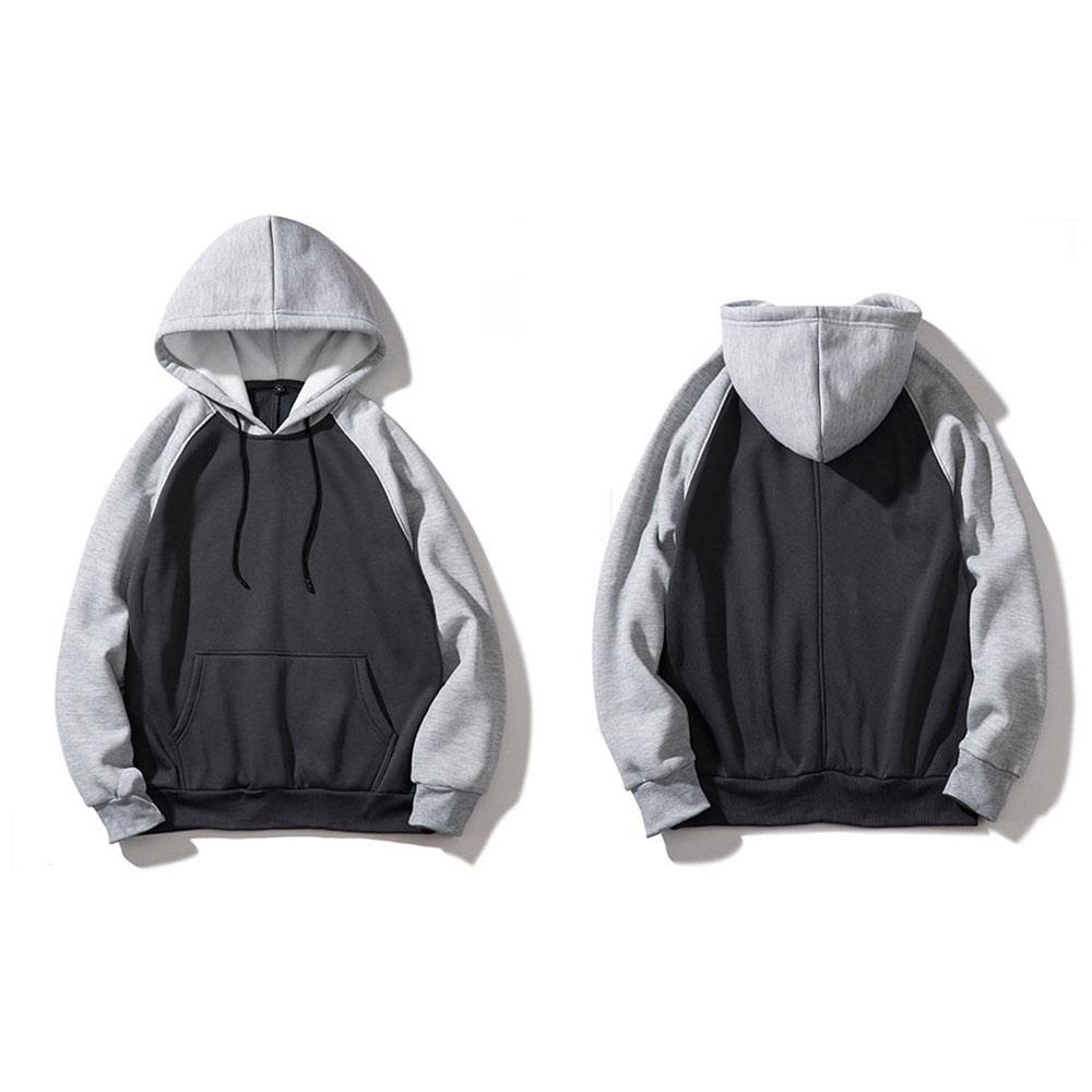 WY39 Men's Color Block Raglan Hoodie Size XL Dark Gray