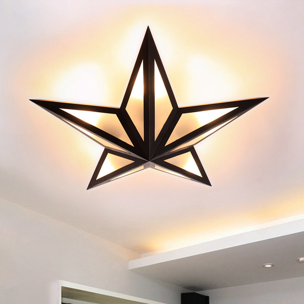 FUMAT Nordic Modern Black Pentagram Ceiling Light