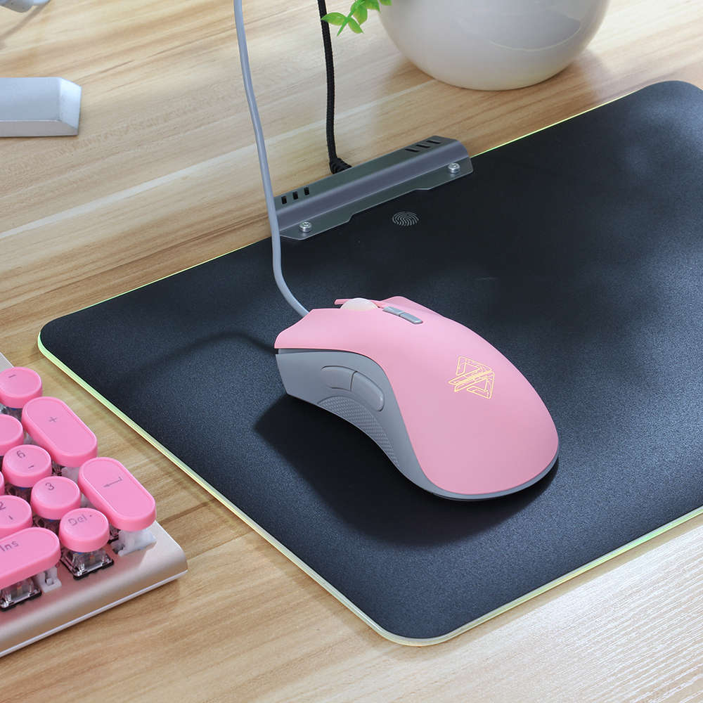 Ajazz AJ118 Wired Gaming Mouse 7 Keys 2400DPI Pink