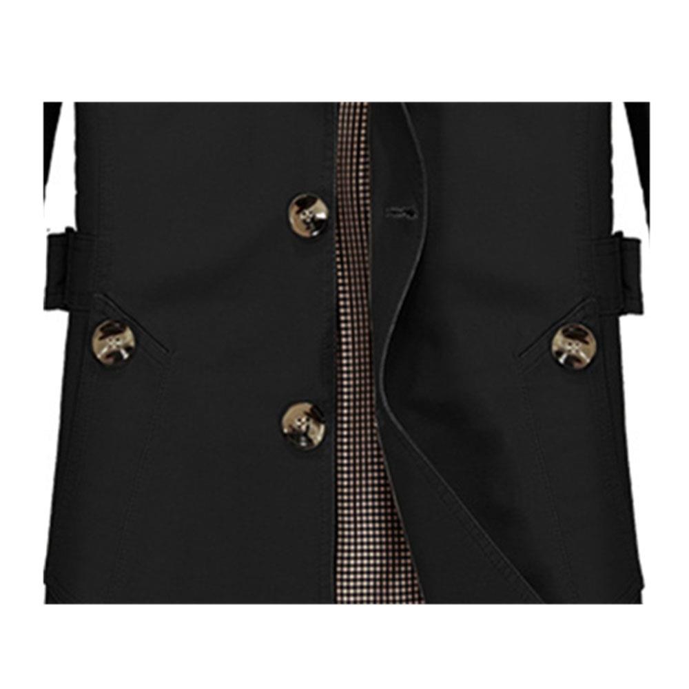 CA1306 Men Casual Windbreaker Trench Coat Size L Black