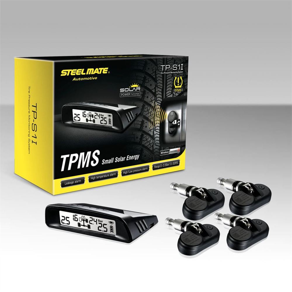 STEEL MATE TP-S11 Solar TPMS Tire Pressure Monitor System Black