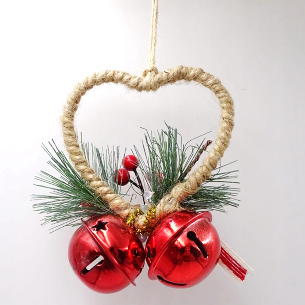 Double Bell Ornament Christmas Home Decorative Red
