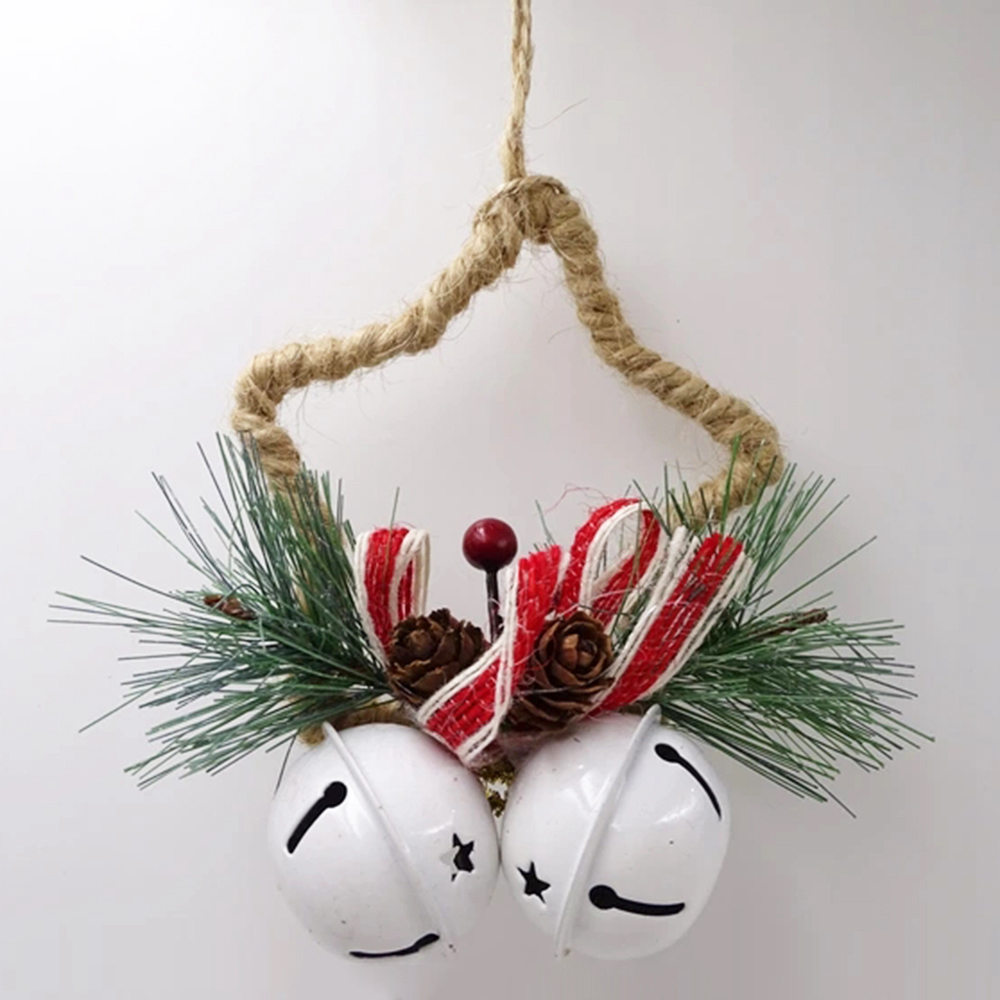 Double Bell Ornament Christmas Home Decorative White