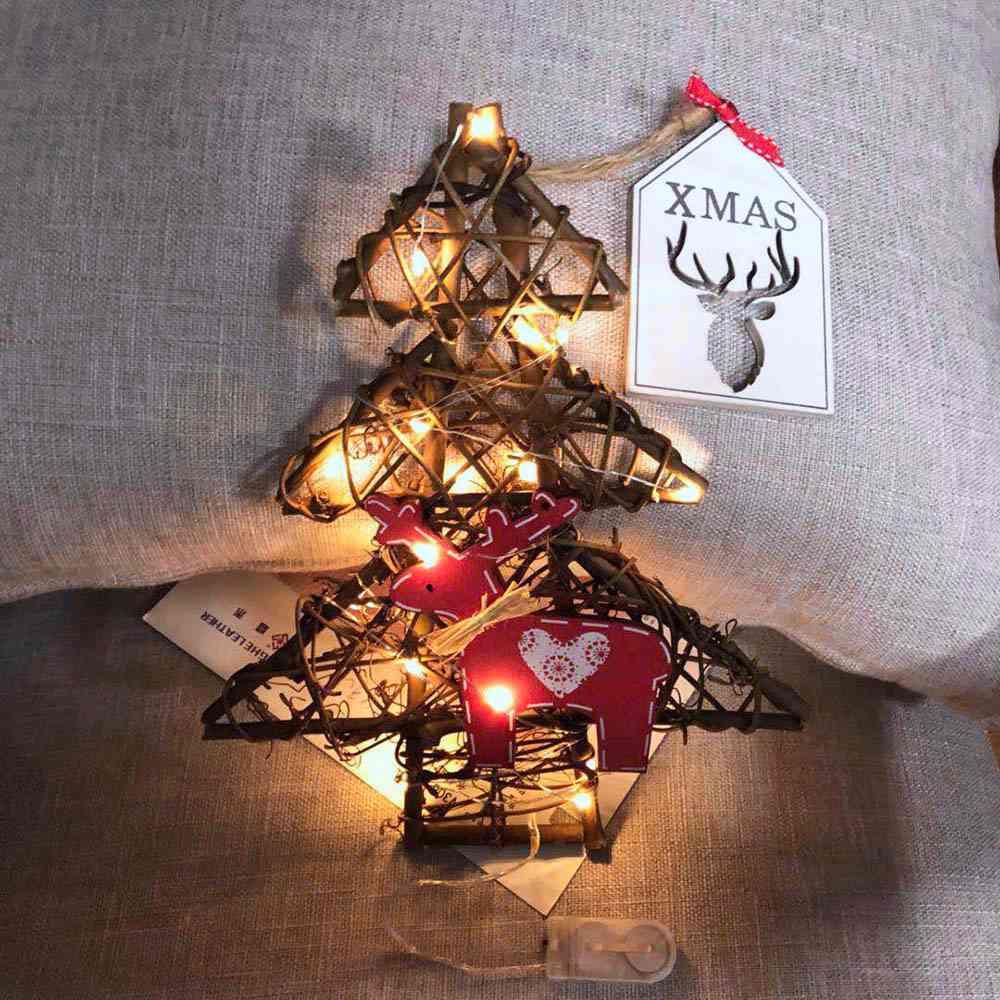 Wreath DIY Christmas Tree Rattan String Light Warm White