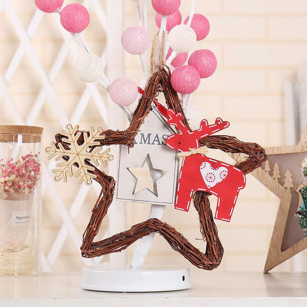 Wreath DIY Pentagram Rattan String Light Warm White