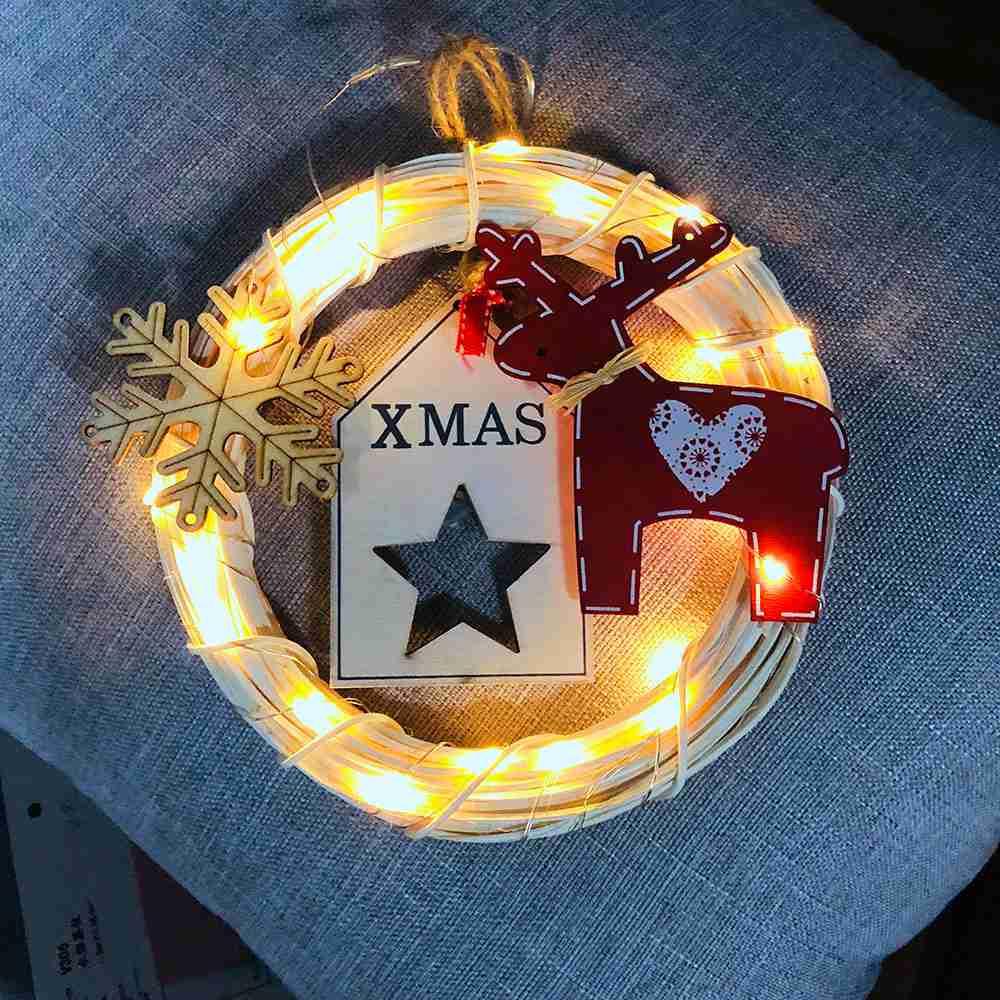 Wreath DIY White Round Rattan String Light Warm White